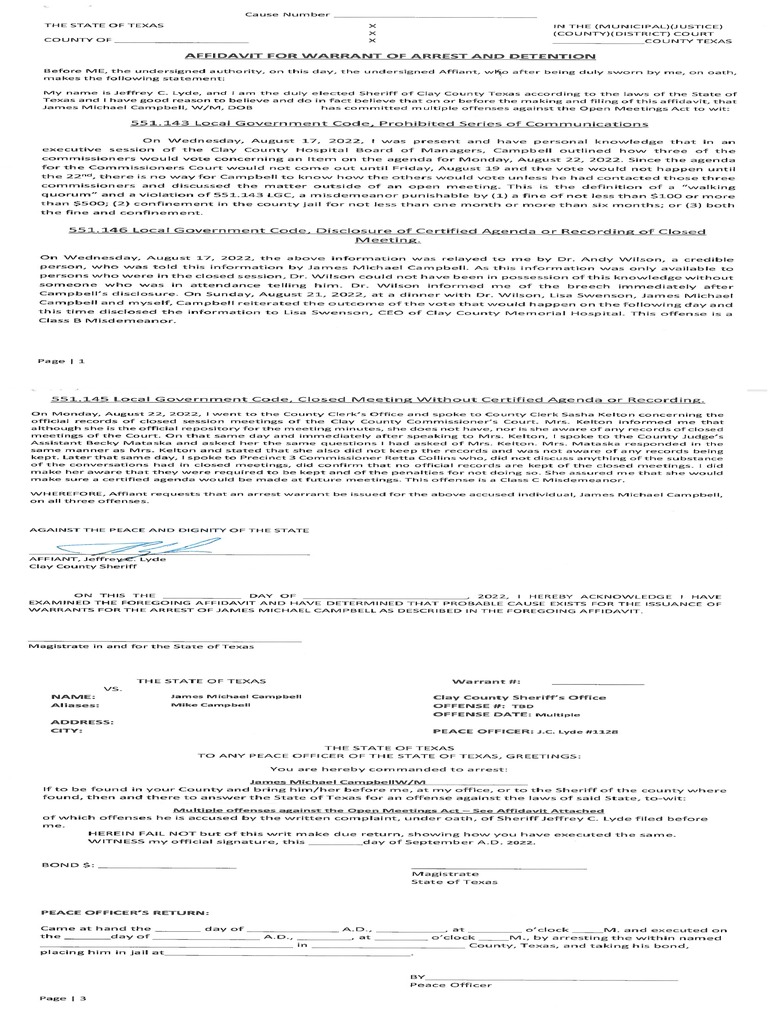 Lyde Affidavit and Unsigned Warrant | PDF