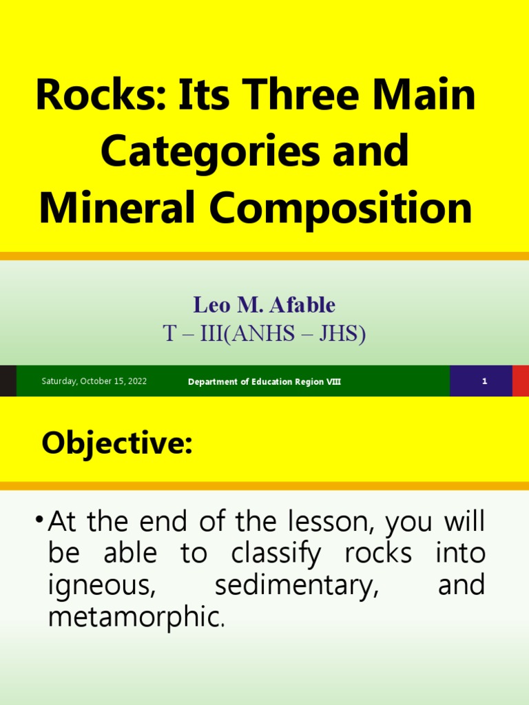 Categories of Rocks | PDF | Rock (Geology) | Igneous Rock