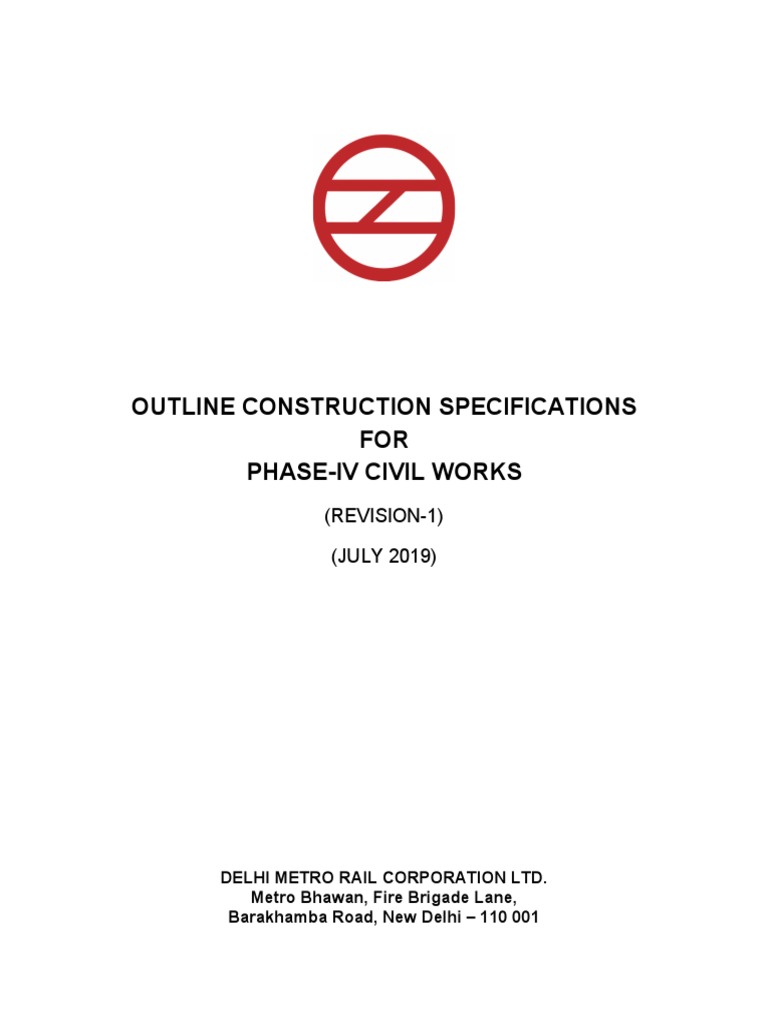 Outline Construction Specification For Phase IV Civil Works Revision 1 ...