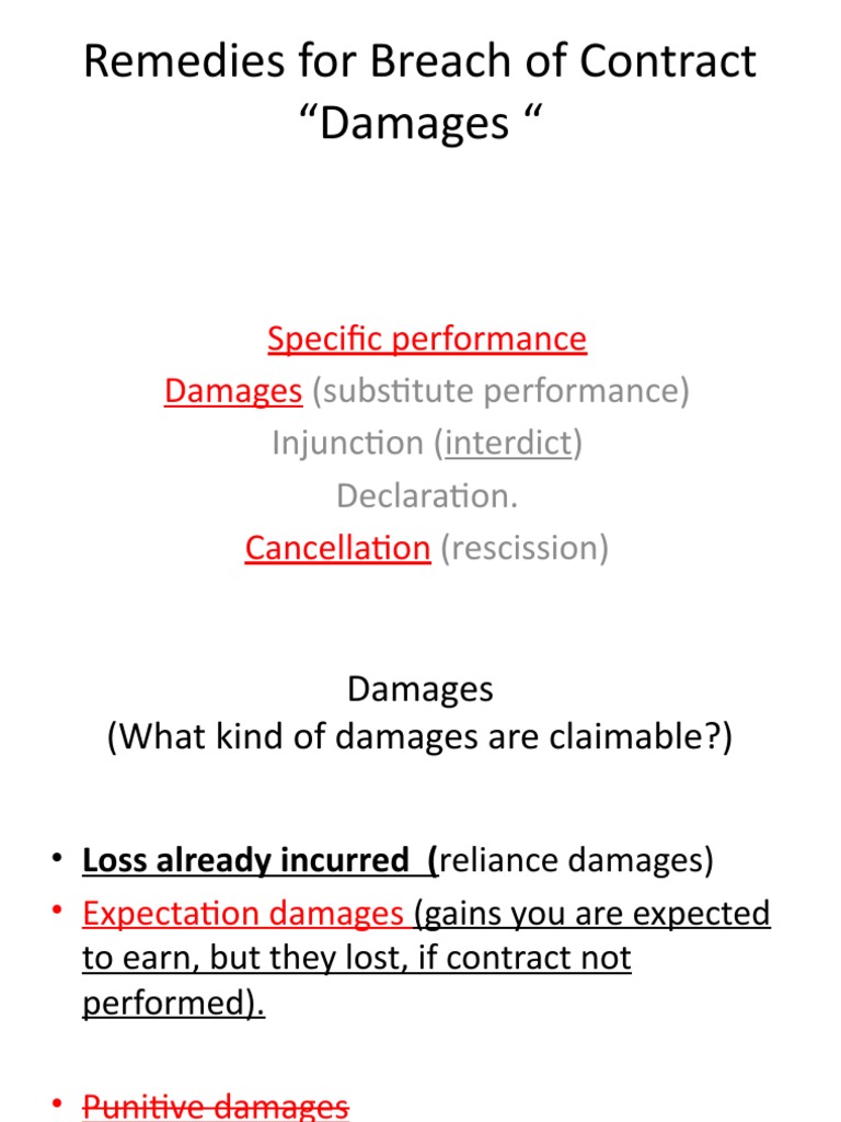 Understanding Reliance Damages | PDF | Damages | Breach Of Contract
