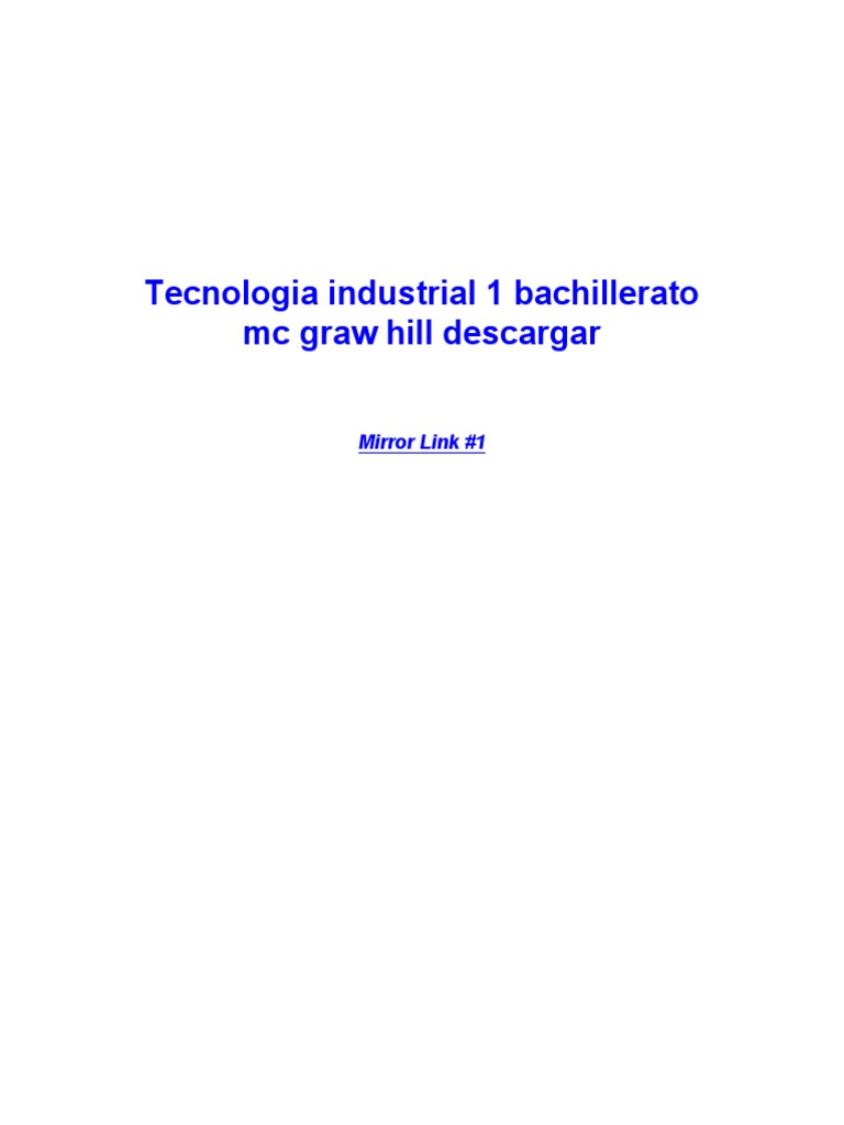 Tecnologia Industrial 1 Bachillerato MC Graw Hill Descargar | PDF ...