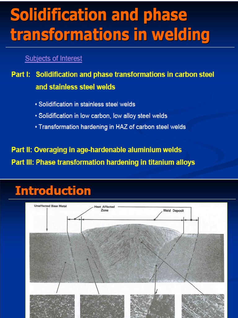 Solidification & Phase Transformations in Welding | PDF
