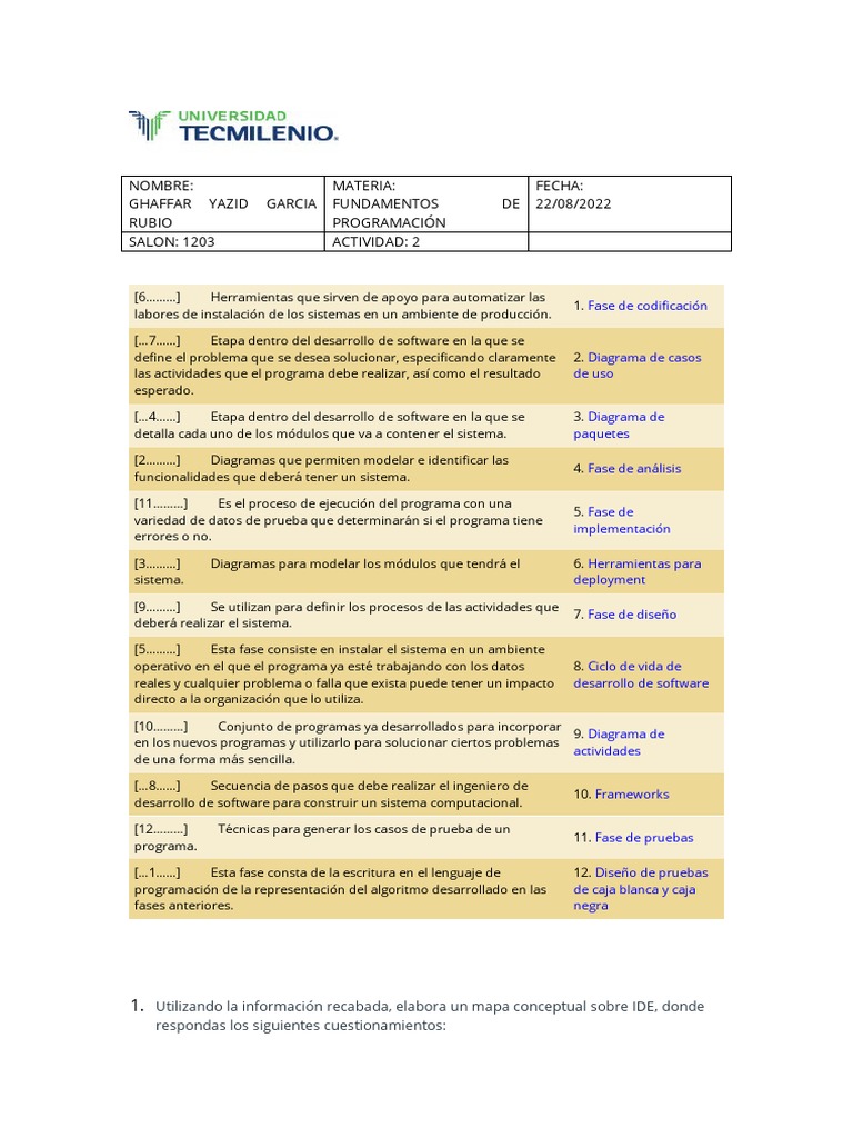 Act 2 Programación | PDF | Software | Entorno de desarrollo integrado