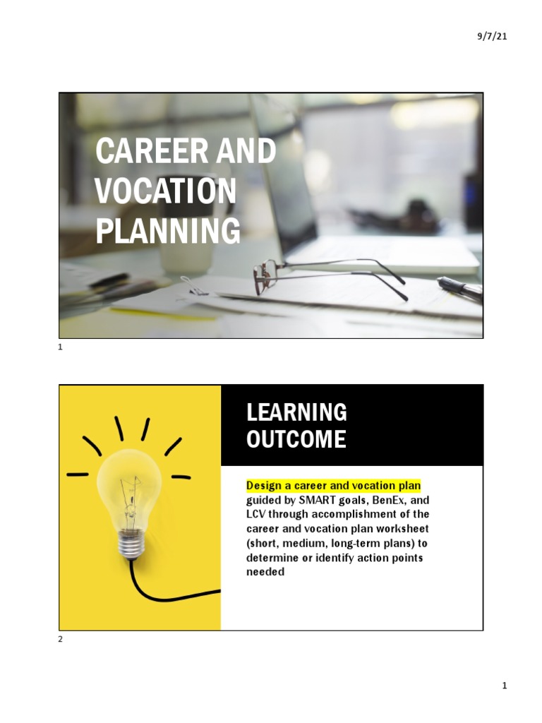 wk3 - Career and Vocation Planning | PDF | Psychological Concepts ...