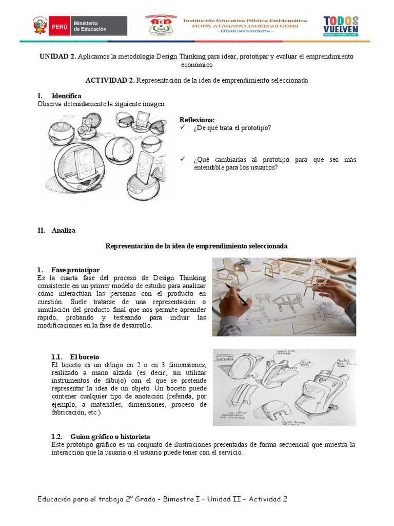EPT 2° - DEA 2 - Ficha de Aprendizaje | PDF | Iniciativa empresarial | Dibujo