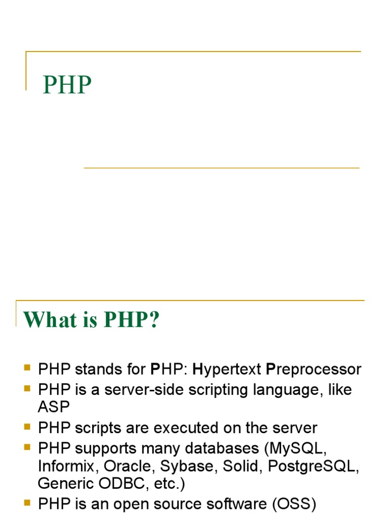 PHP Slide Presntation | Download Free PDF | Php | Variable (Computer Science)