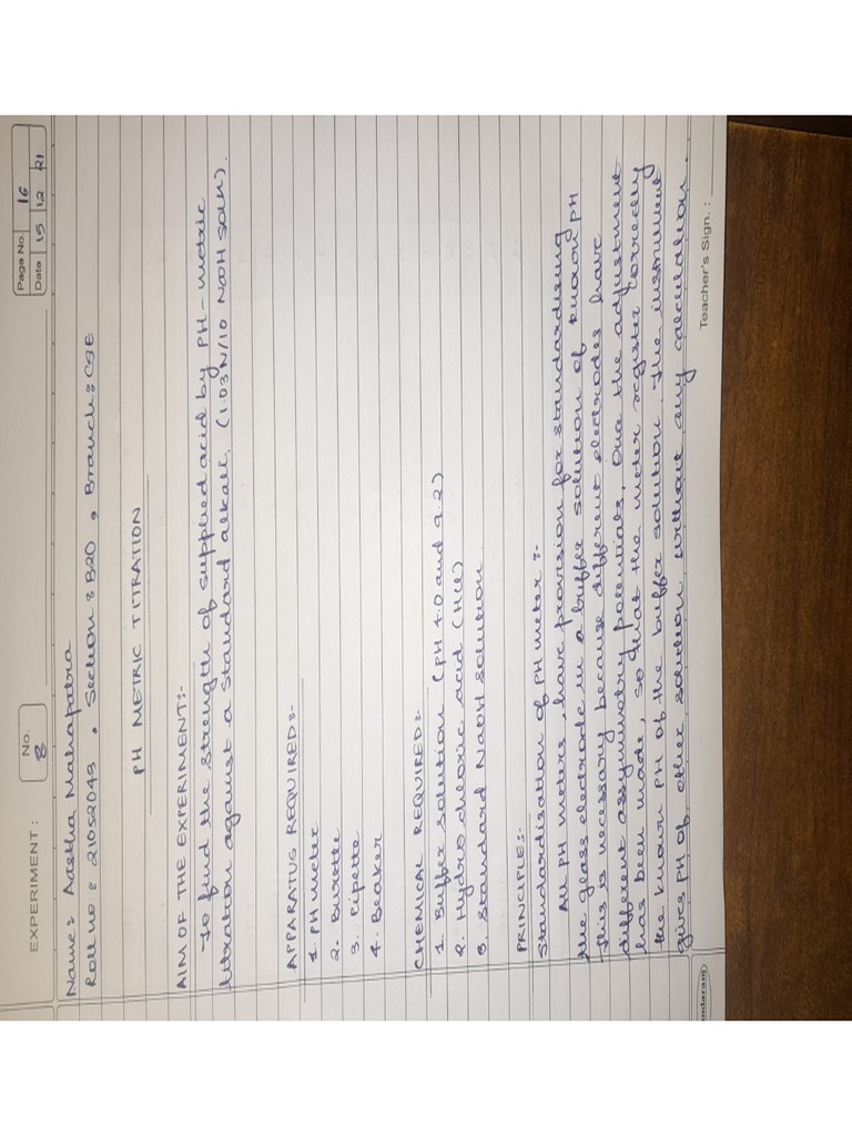 Experiment 8 Chemistry - 21052043 Aastha Mahapatra | PDF