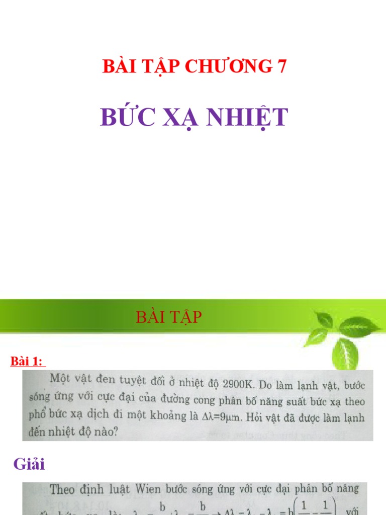 Chuong 7 BAI TAP BUC XA NHIET | PDF