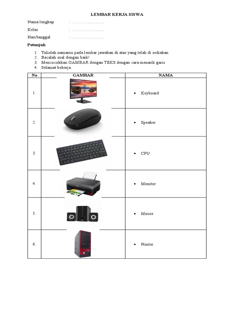 Lembar Kerja Siswa Kelas 1 Pdf