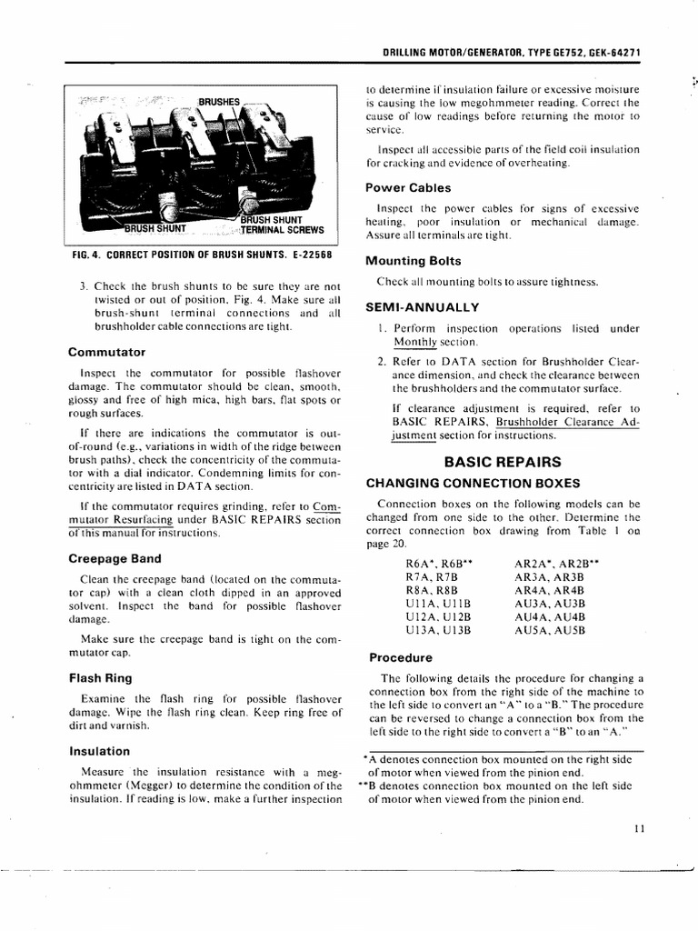 Pag.11-20 GE INSTRUCTIONS DRILLING MOTOR-GENERATOR TYPE GE752 | PDF
