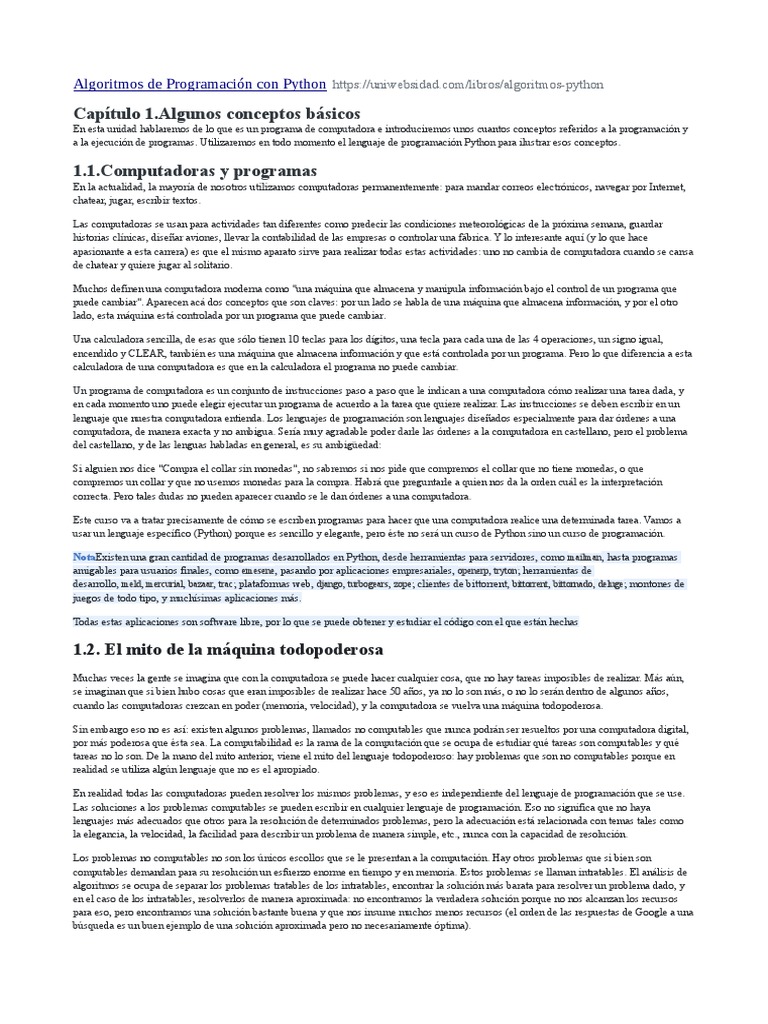 Algoritmos De Programación Con Python Pdf Python Lenguaje De 2481