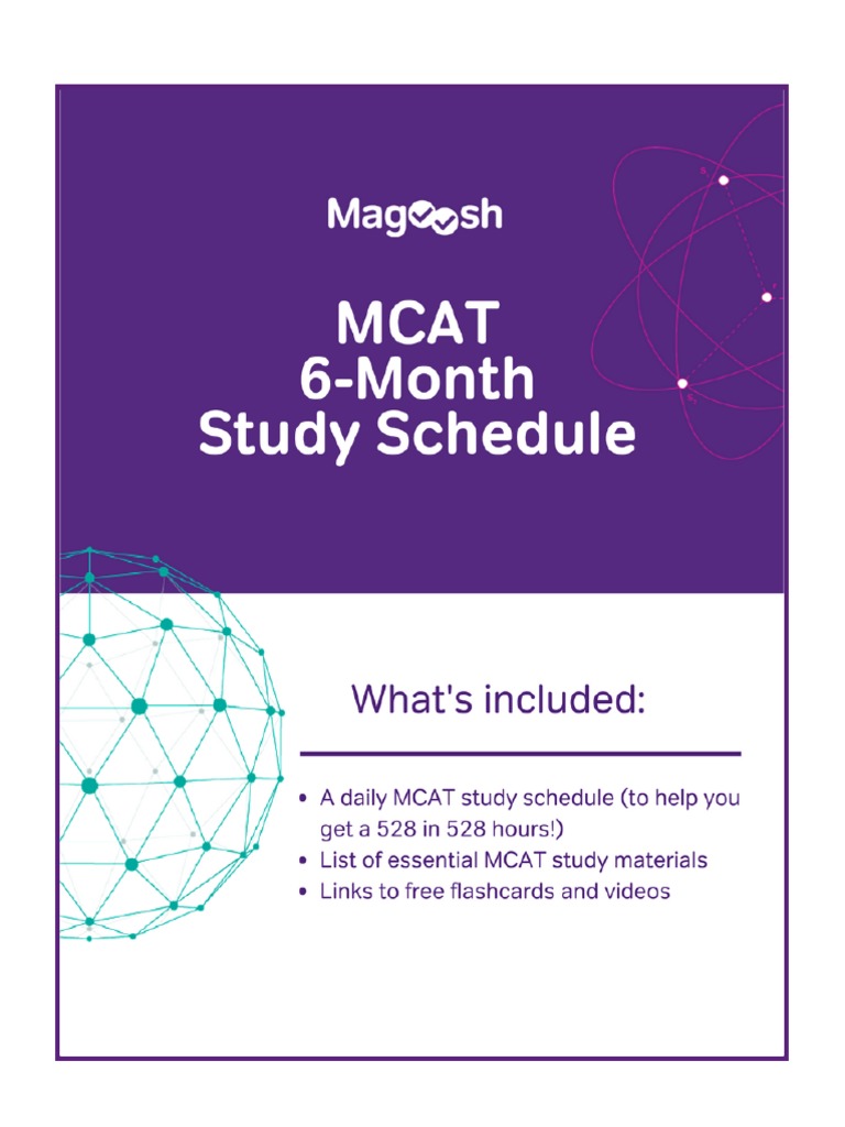 6-Month MCAT Study Plan Guide | PDF | Medical College Admission Test ...