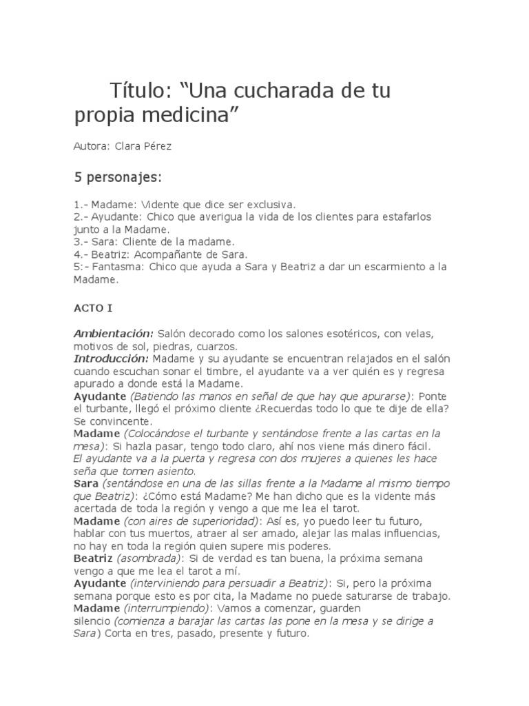 Una Cucharada de Tu Propia Medicina | PDF
