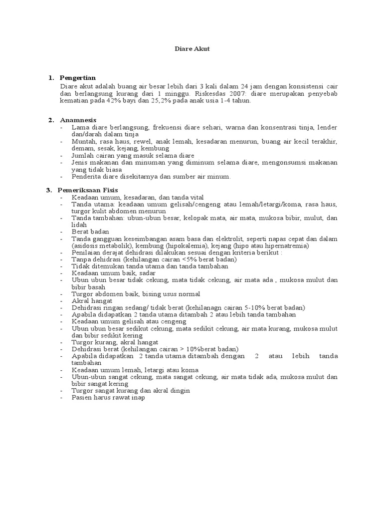 PPK Diare Akut 1 | PDF