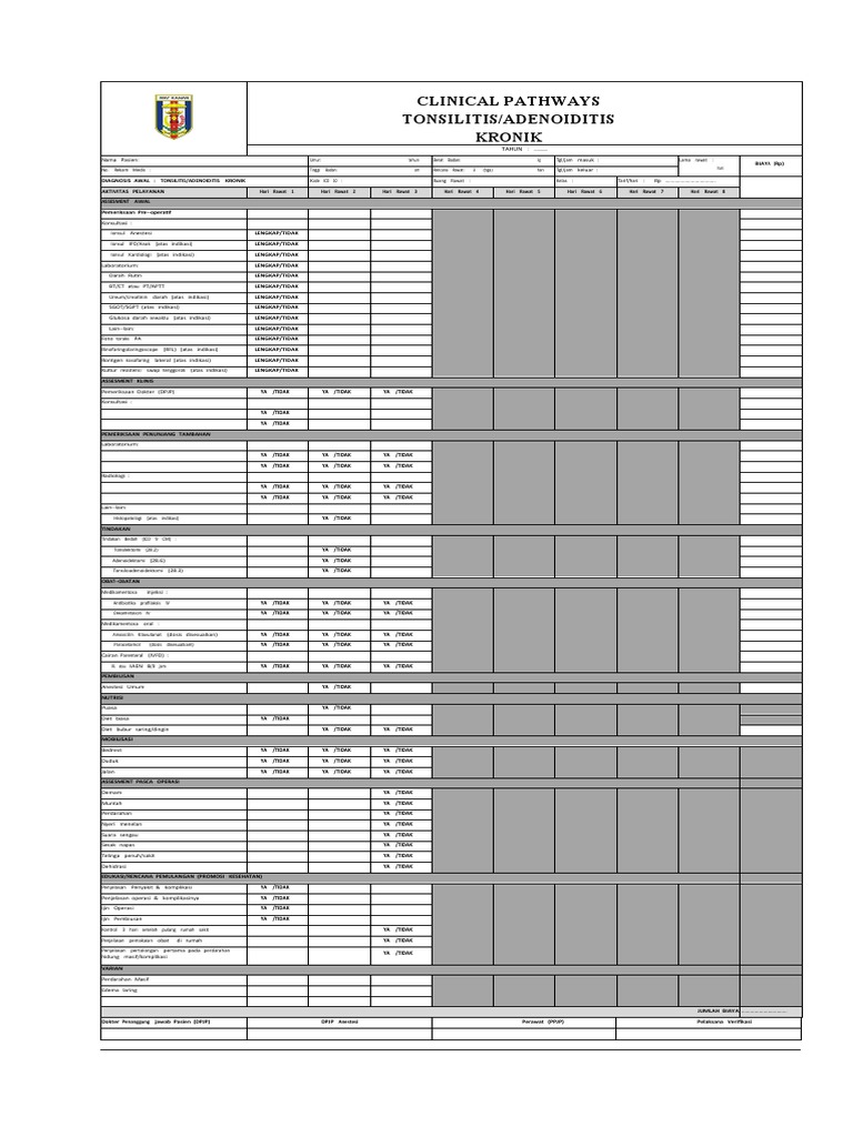 Clinical Pathwat Tonsilitis Kronik | PDF