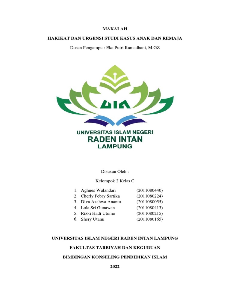 Kelompok 2c.hakikat Dan Urgensi Stusi Kasus Anak Dan Remaja | PDF