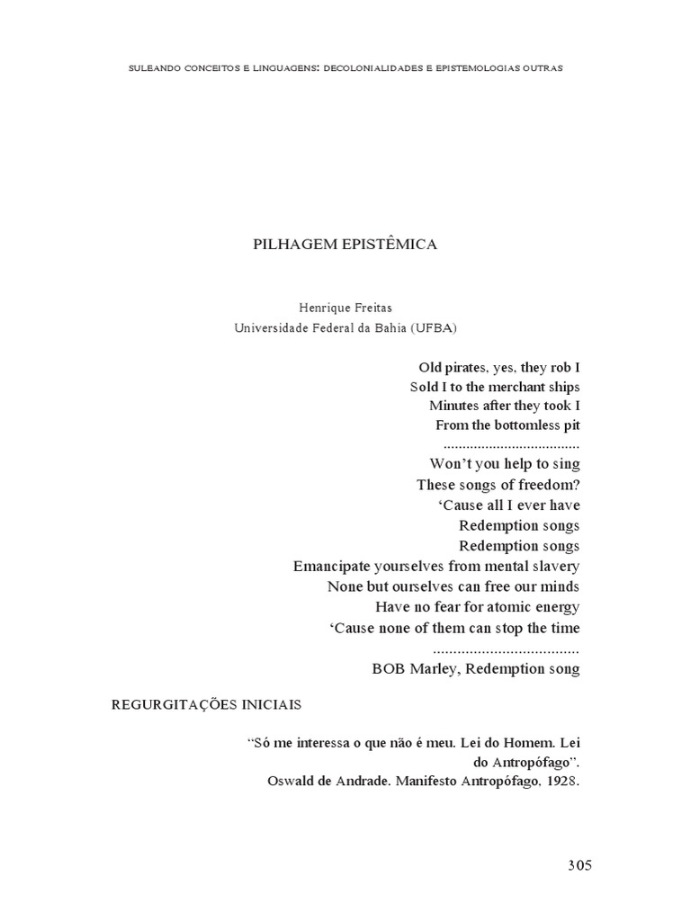 Pilhagem Epistêmica e Colonialidade | PDF | Romantismo | Escravidão