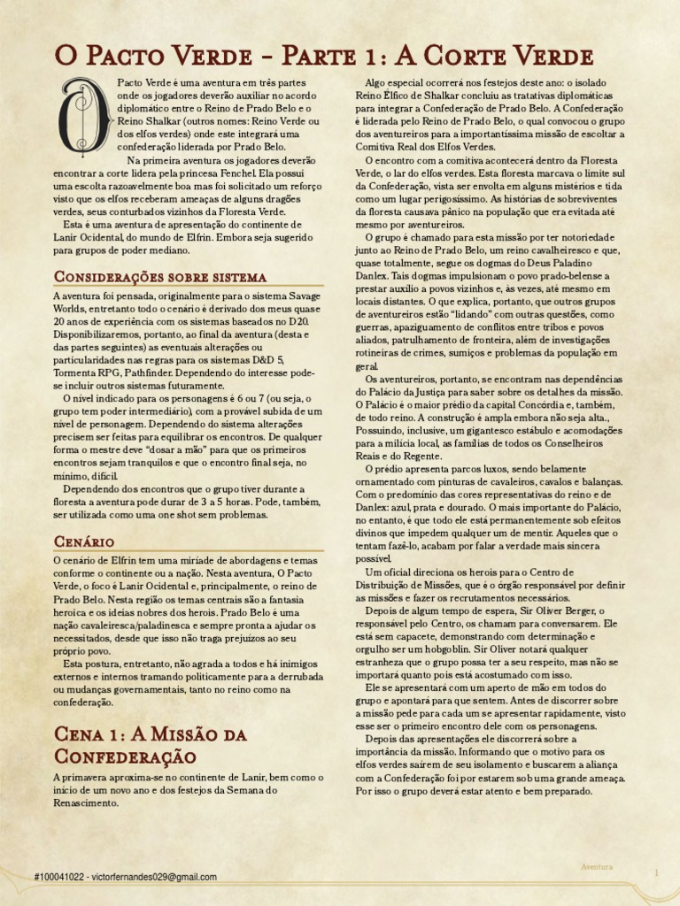 Curta - O Pacto Verde 1-A-Corte-Verde (6 Ou 7) | PDF | Dragão | Elfos
