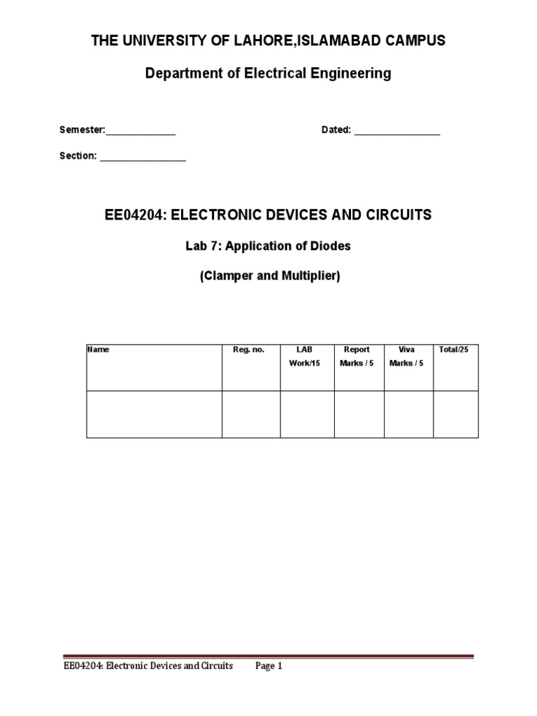 Clamper and Voltage Doubler Lab Report | PDF | Electromagnetism | Electronics