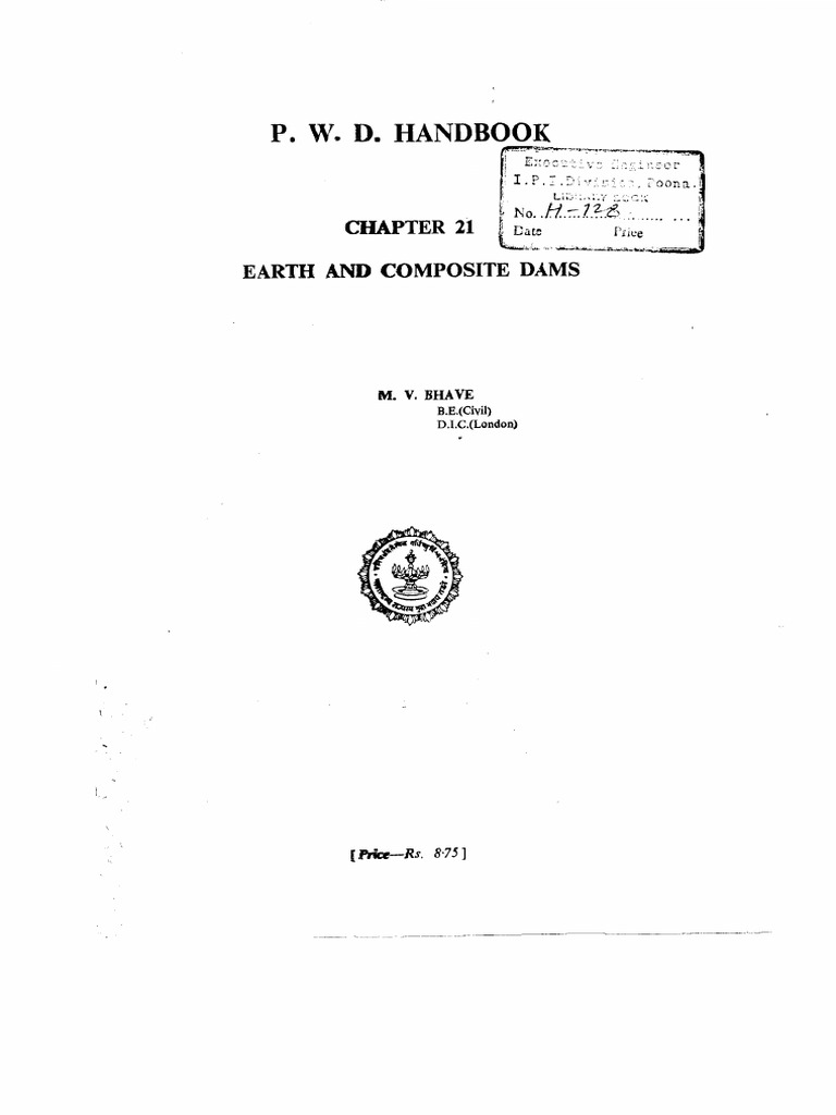 PWD Handbook CH 21 - Earth & Composite Dam | PDF