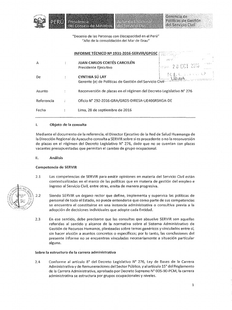 Reconversión de Plazas en Perú | PDF | Regulación | Presupuesto