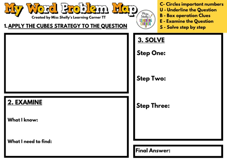 My Word Problem Map Template | PDF