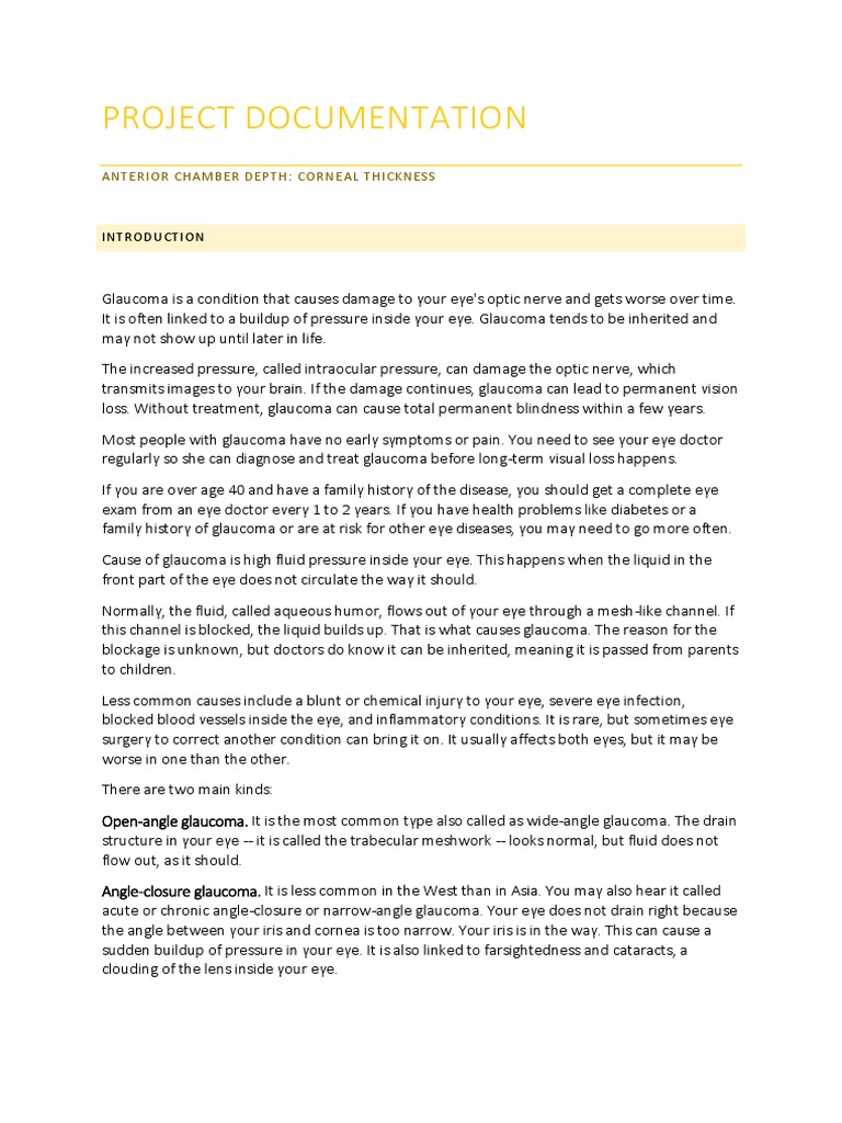 Final Project Documentation | PDF | Glaucoma | Visual System