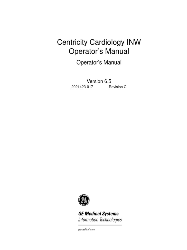 GE Centricity Cardialogy INWs Operators Manual | PDF | Backup ...