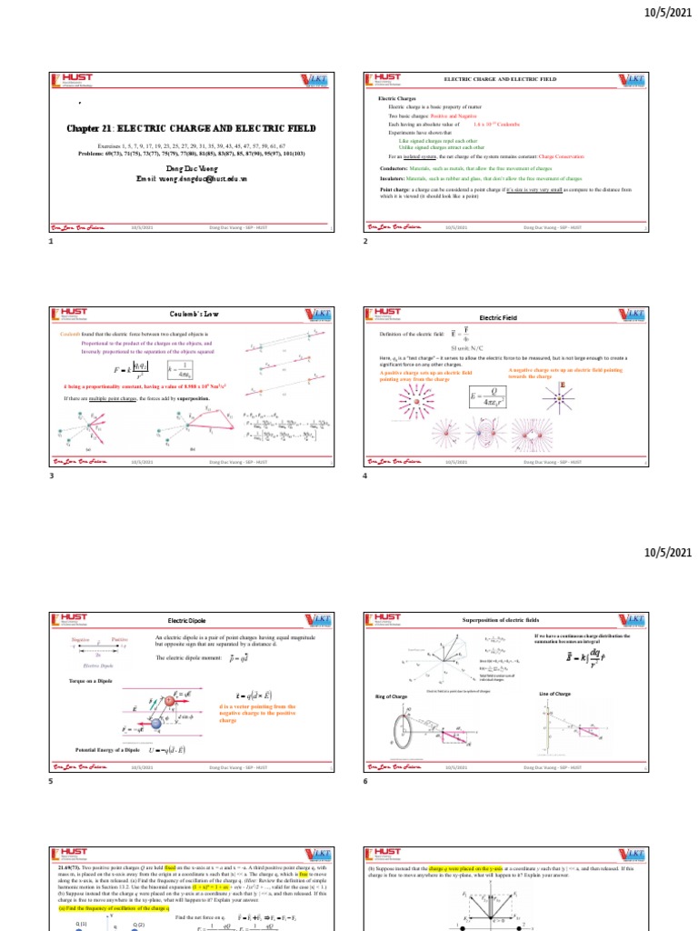 Chapter 21 Electric Charge - Gui SV | PDF | Electric Charge | Dipole