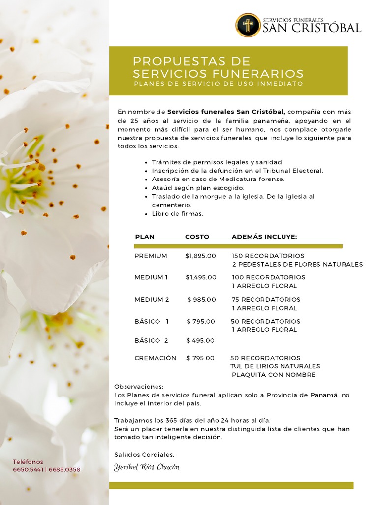 Propuestas de Servicios Funerarios | PDF