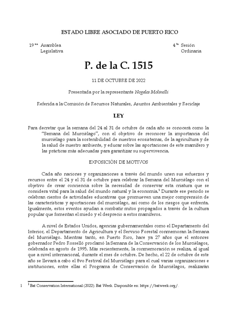 PC1515 | PDF | Murciélago | Puerto Rico