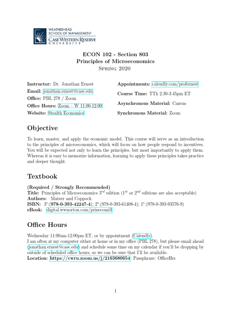 ECON 102 - Principles of Microeconomics | PDF | Test (Assessment ...