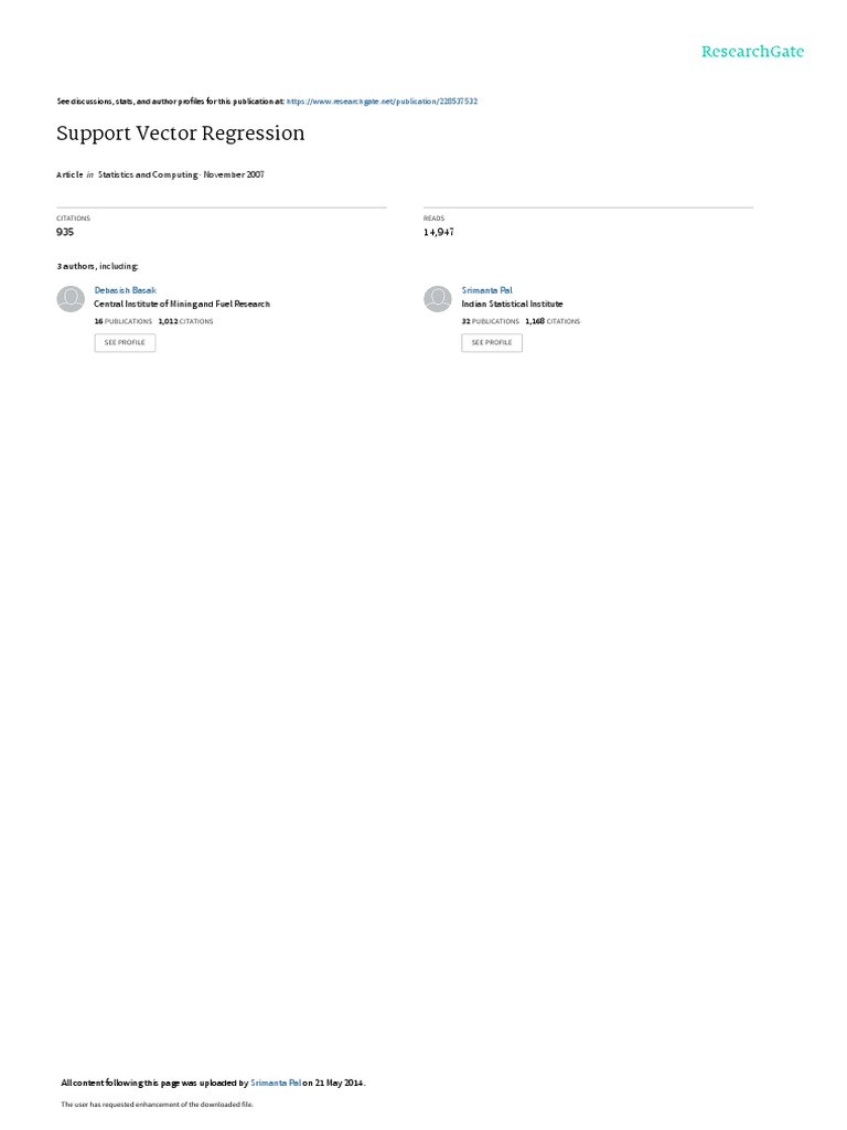 Support Vector Regression | PDF | Regression Analysis | Akaike Information Criterion