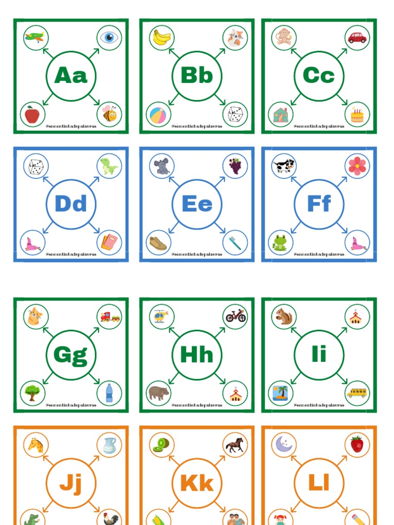 Cards Alfabeto Ilustrado Letra Inicial 1 | PDF