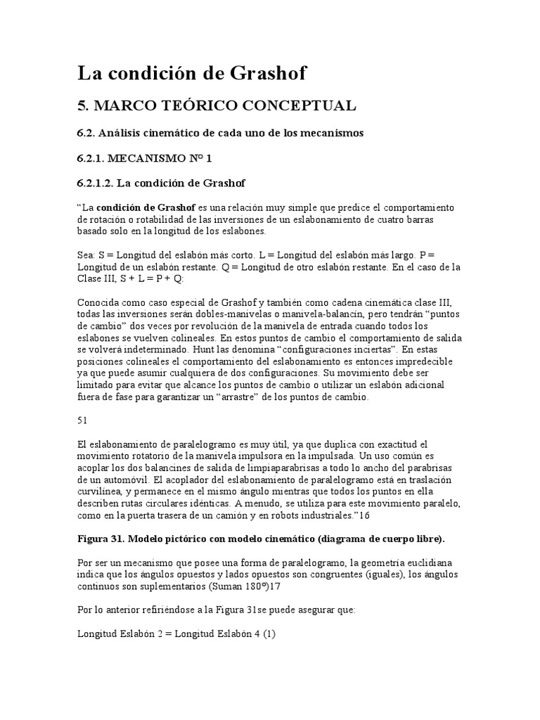 Grashof: Análisis de Mecanismos | PDF | Velocidad | Máquinas