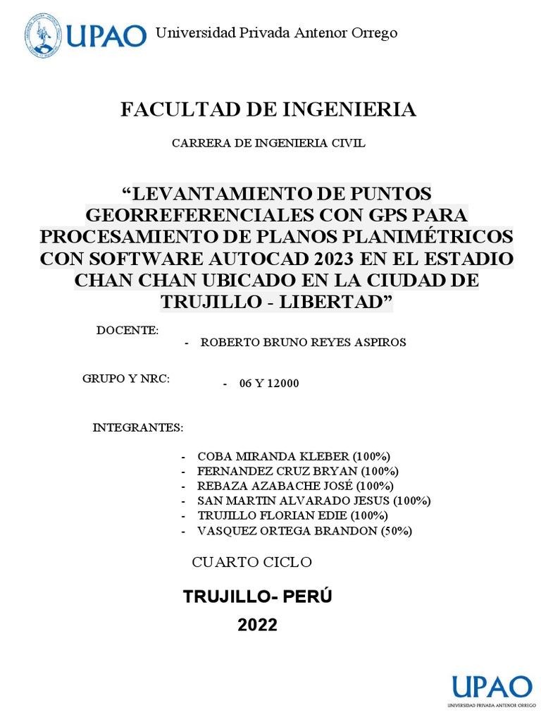 Facultad de Ingenieria | PDF | Topografía | Sistema de Posicionamiento ...