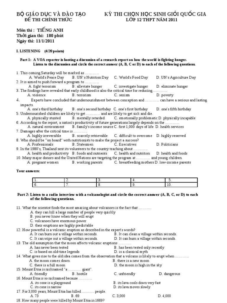 B Giáo D C Và Đào T O Kỳ Thi Ch N H C Sinh Gi I Qu C Gia Ộ Ụ Ạ Ọ Ọ Ỏ Ố | Download Free PDF ...