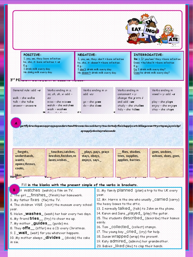 Simple Present Homework N2 | PDF | Linguistic Morphology | Linguistics