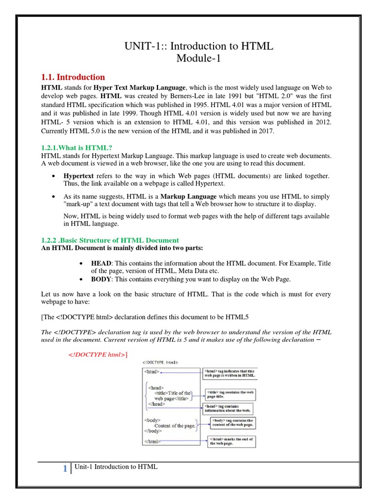 P2S1 It RM | PDF | Html Element | Html