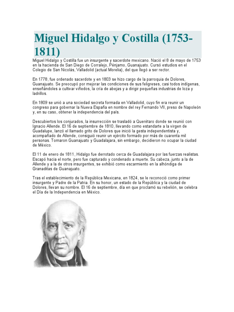 Miguel Hidalgo y Costilla | PDF