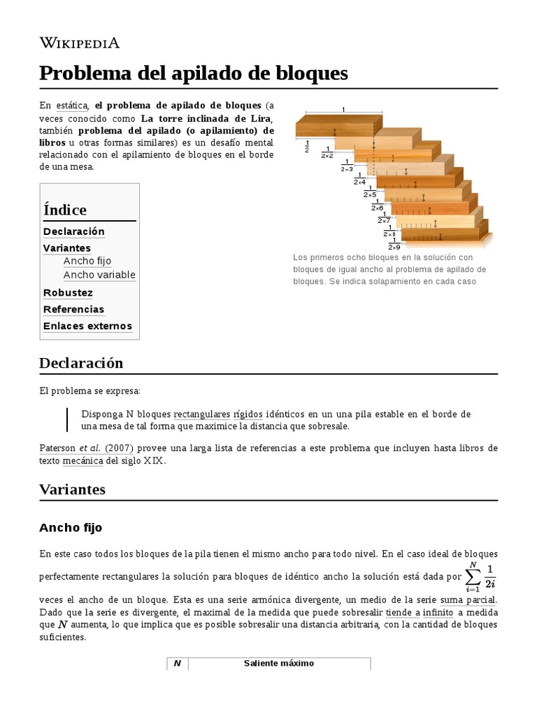 Problema Del Apilado de Bloques Reversión | PDF | Conceptos matemáticos