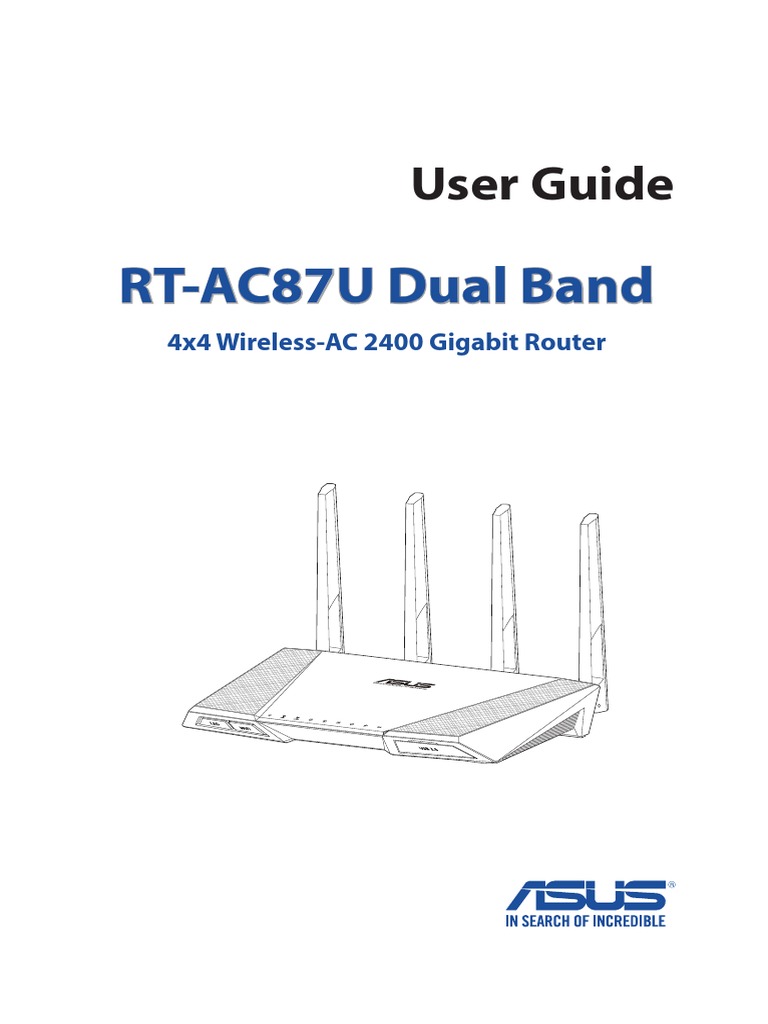 Asus Ac2400 Wireless Dual Band Gigabit Router RT Ac87u B H Photo 281970 ...