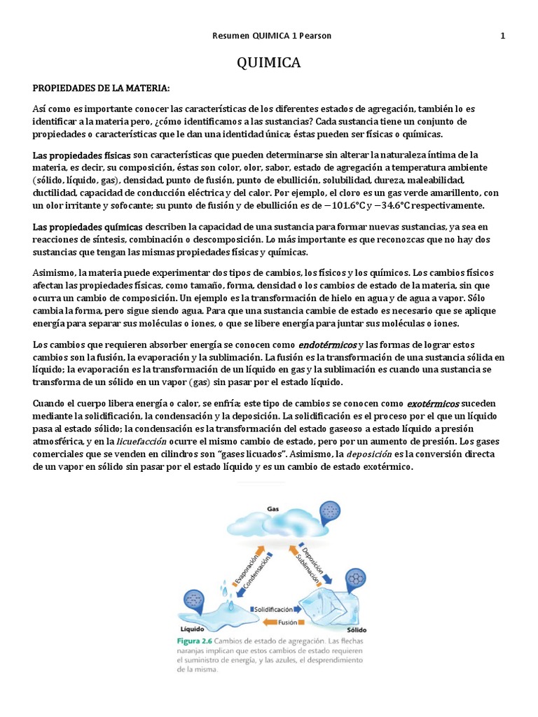Resumen Quimica PEARSON | PDF | Átomos | Hidrocarburos