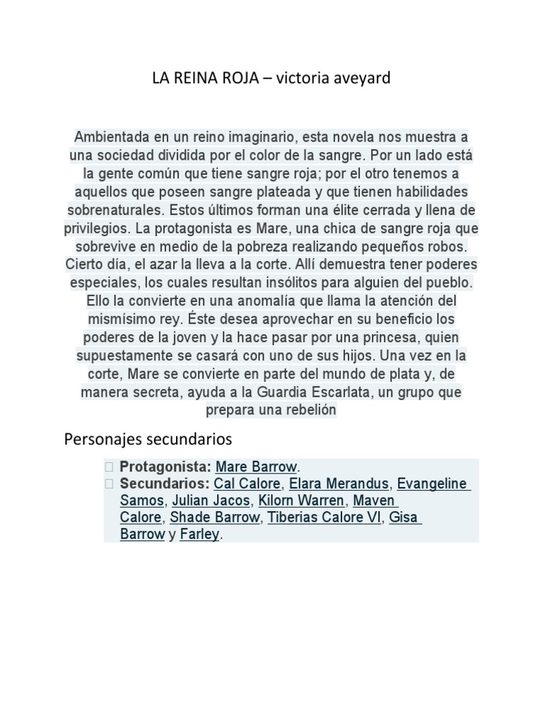 La Reina Roja | PDF