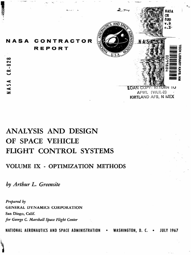 Analysis and Design of Space Vehicle Flight Control Systems | PDF ...