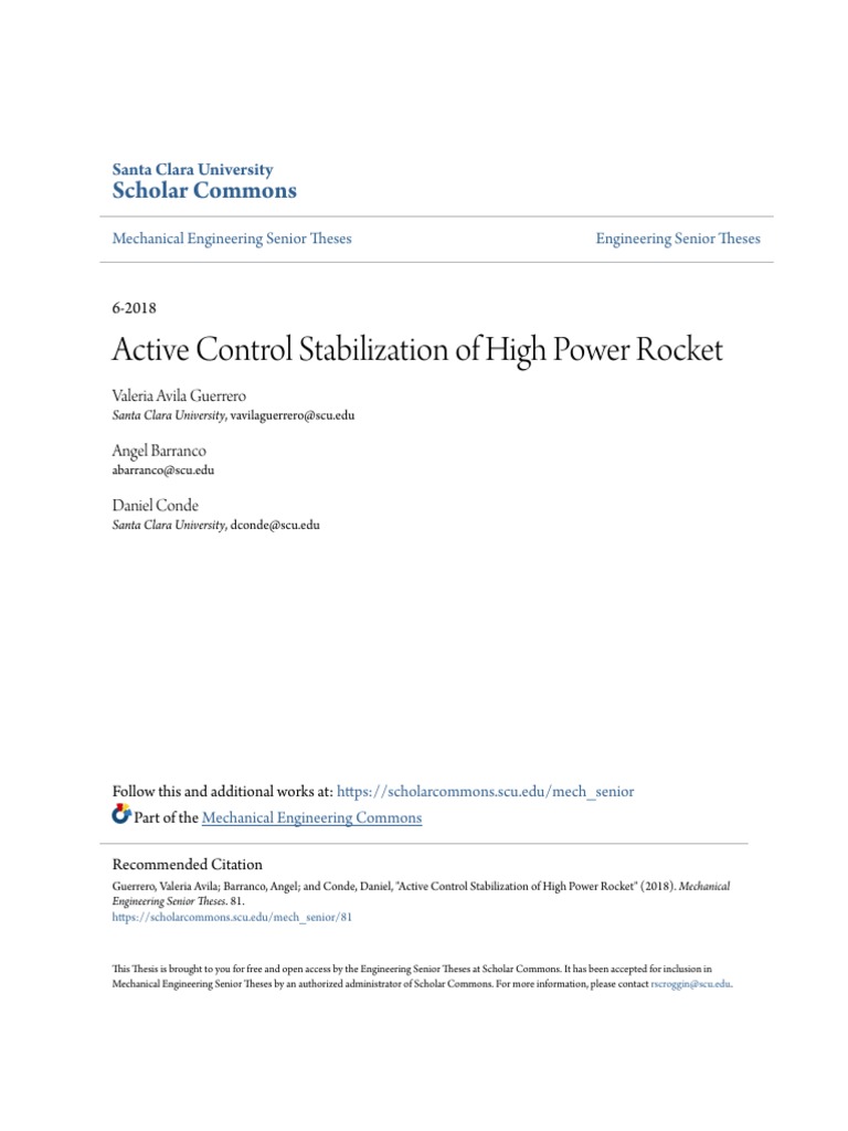 Active Control Stabilization of High Power Rocket | PDF | Damping ...