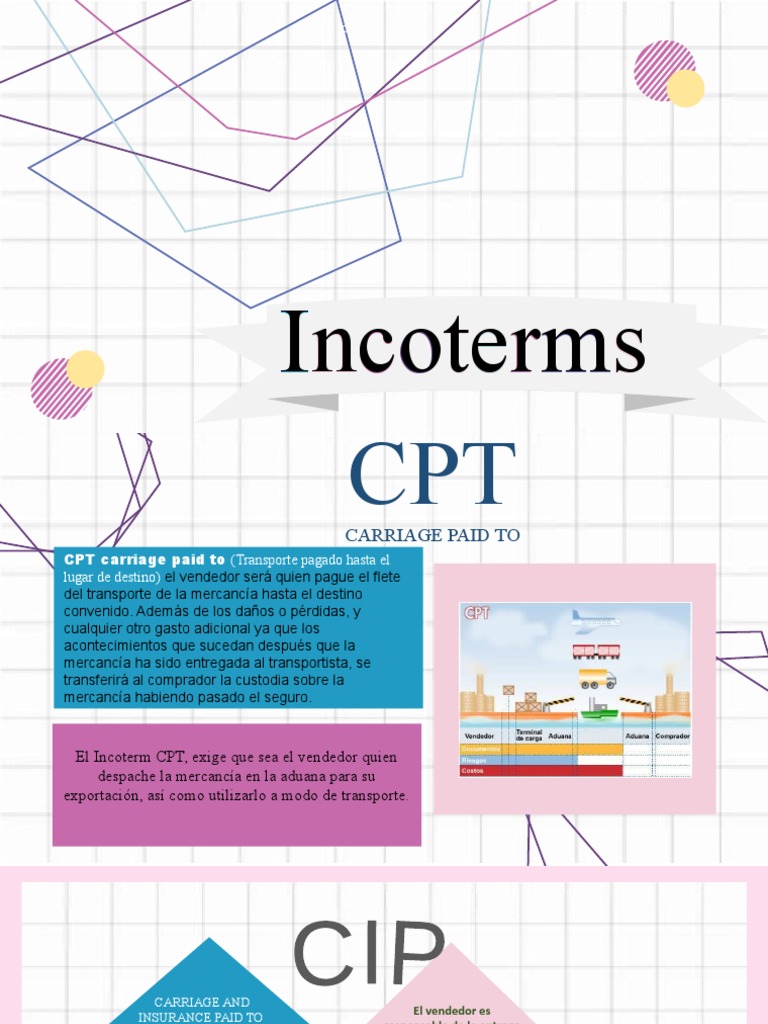 Expo Incoterms CPT Cip Cyfdp | PDF | Derecho privado | Derecho y economía