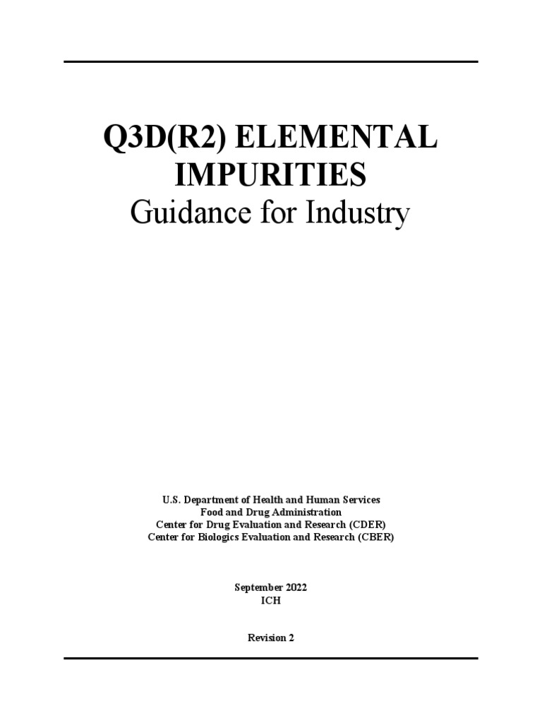 ICH Q3D(R2) Guidance Overview | PDF | Partial Differential Equation ...