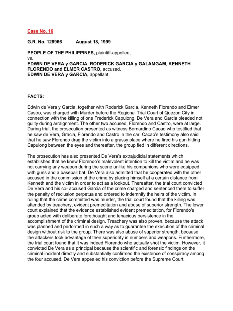 De Vera Murder Case Appeal Ruling | PDF | Conspiracy (Criminal) | Murder