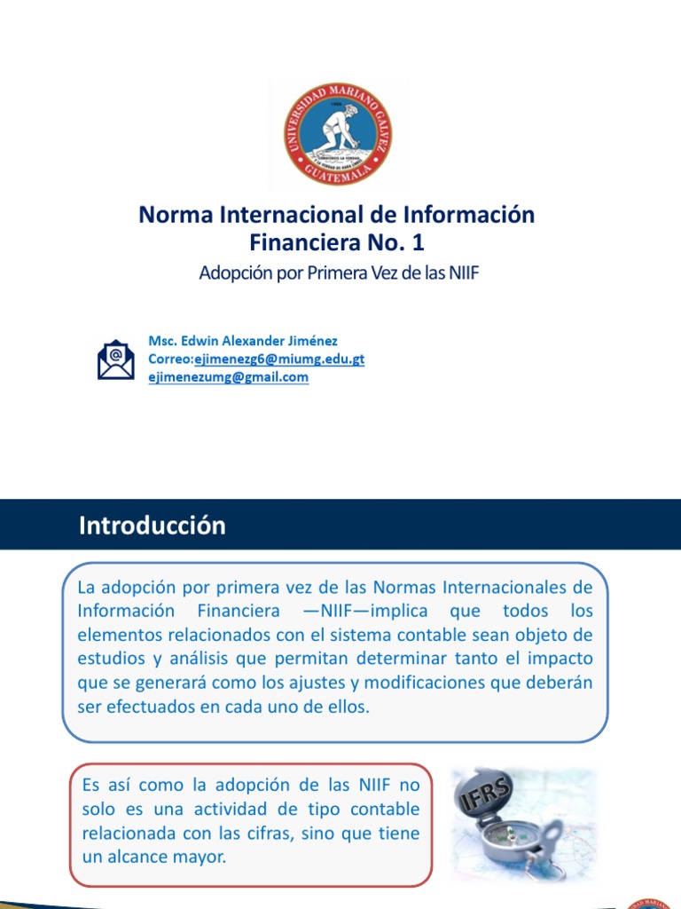 Clase NIIF I | PDF | normas internacionales de INFORMACION FINANCIERA ...